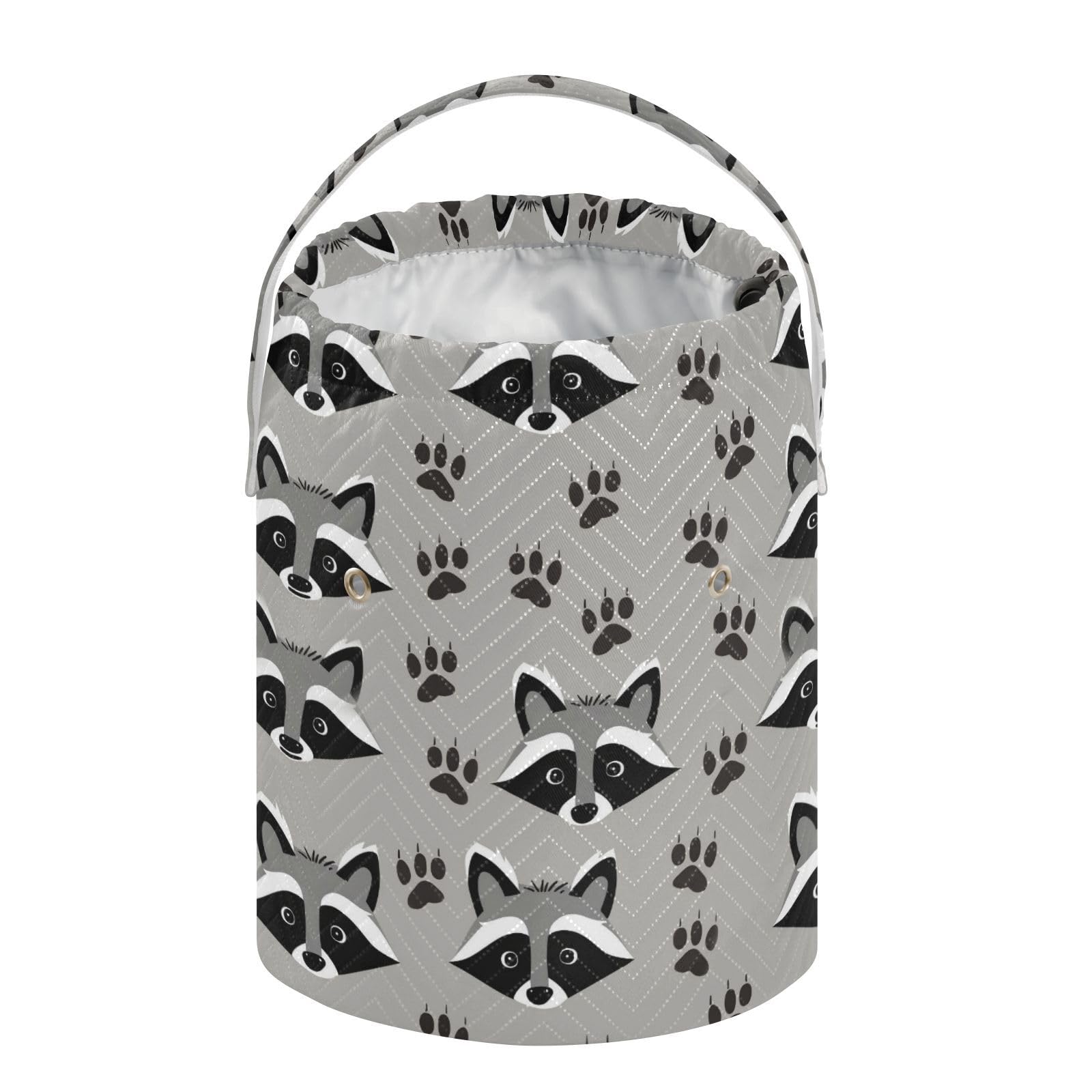 MCHIVER Racoon Paws Yarn Storage Bag Portable Crochet Bag Organizer with Handle Knitting Yarn Bags for Knitting Crochet Supplies 8.3 * 11 in