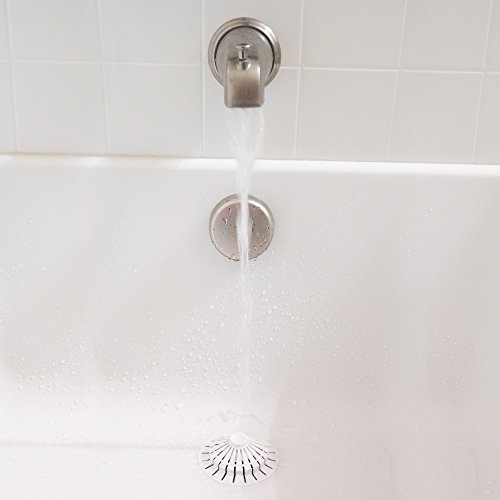DANCO Universal Bathroom Bathtub Suction Cup Hair Catcher Strainer and Snare | Fits Lift & Turn, Push Button & Trip Lever Bathtub Drains | White (10771)