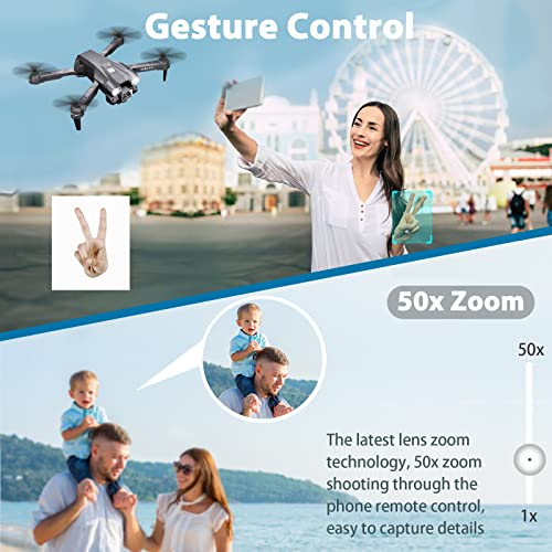 Uiqozok Drone with Camera for Adults, 1080P HD Mini FPV Drones for Kids Beginners, Foldable RC Quadcopter Toys Gifts for Boys Girls with Altitude Hold, 3D Flip, Headless Mode, 3 Speeds, Carrying Case