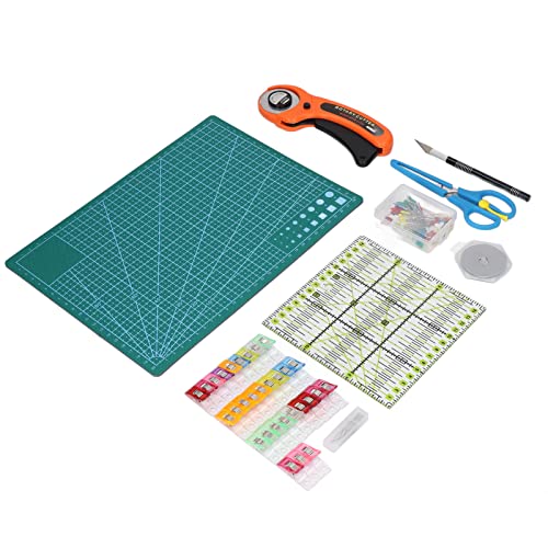 KUIDAMOS Rotary Cutter Set, Stainless Steel Replaceable Blade Fabric Cutter Set Practical Fine Workmanship for Card for Cloth for Cut Paper