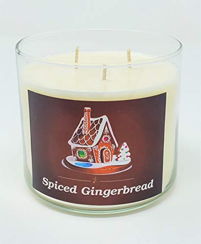 Spiced Gingerbread Candle ~ Gingerbread Scented Soy Candle ~ Available in Glass 3 Wick Jar & Mason Jar ~ All Natural Premium Soy Candle (Large 3 Wick)