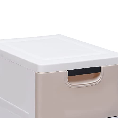 TFCFL Drawers Dresser Storage Cabinet with 5 Drawer Stackable Vertical Closet Drawers Dresser with Wheels Organizer Units for Bedroom Living Room