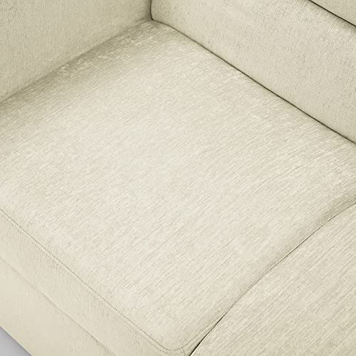 Linen Upholstered Loveseat Sleeper Sofa w/Side Storage Pockets, 54.5" 2-Seaters Sofá with Pull-Out Couch Bed with 2 Pillows & Adjustable Backrest for Living Room Apartment Office Small Space, Beige