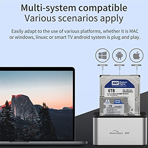 GRETD Aluminum Dock Station 2.5" Case Hard Disk Enclosure Case Usb3.0 Case 3.5 External HDD Docking Station for 6tb