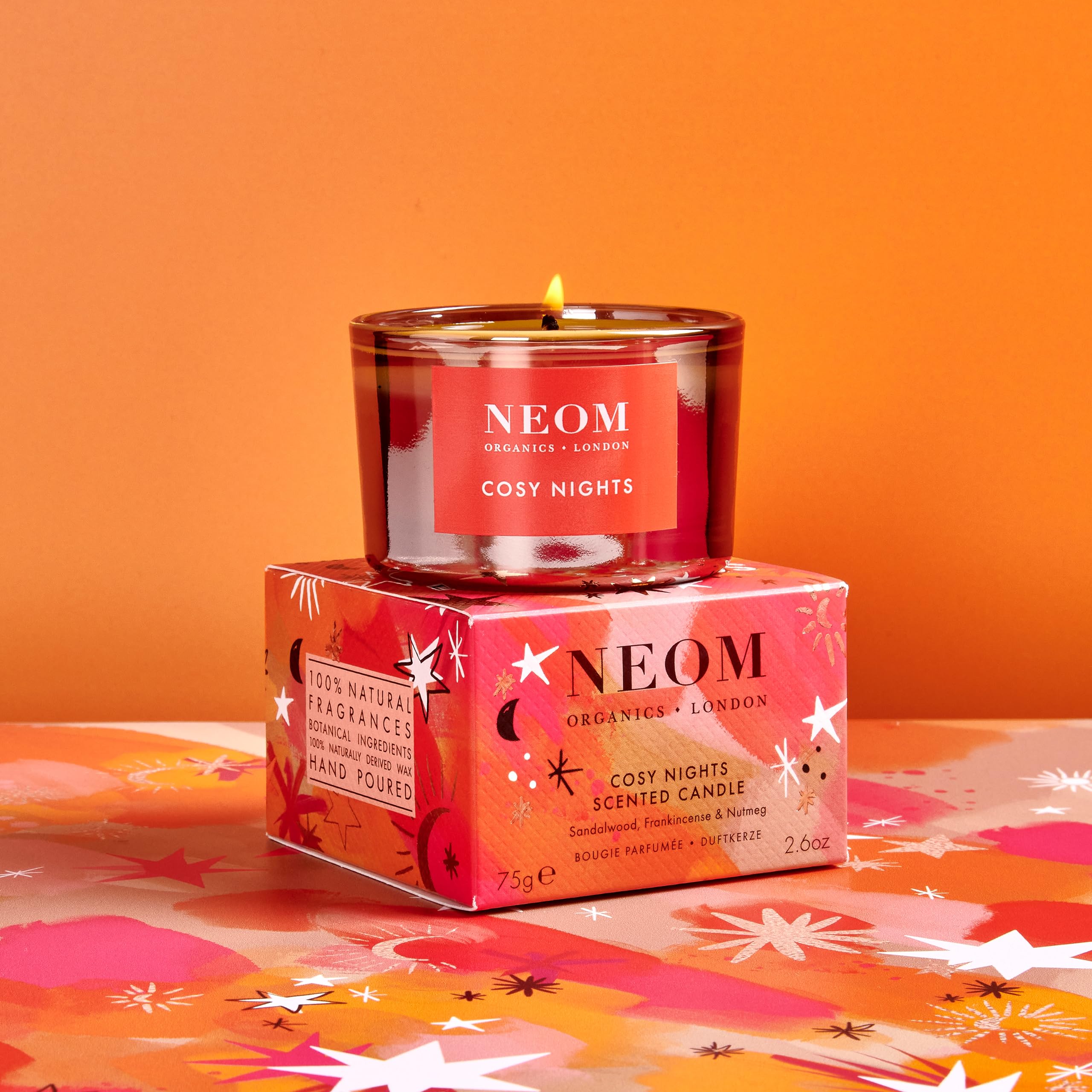 NEOM- Cosy Nights Luxury Scented Candle | Sandalwood, Frankincense & Nutmeg | Essential Oil Aromatherapy Candle | Gift… (Travel Size)