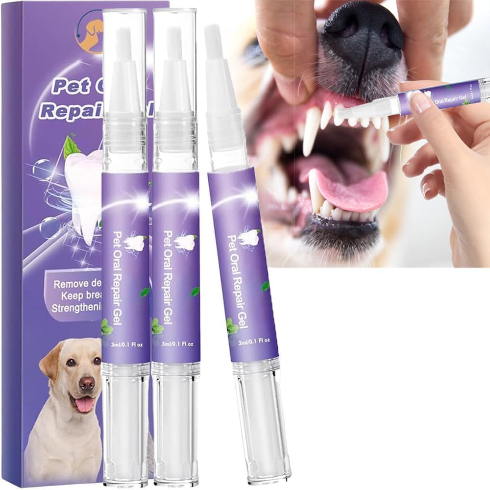 KXC Pet Oral Repair Gel for Dogs,Pet Oral Repair Gel, Pet Breath Freshener, Pet Oral Restorative Gel, Eliminate Breath, Without Brushing, for Dogs & Cats, Pet Teeth Repairing.