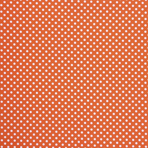 Mook Fabrics Cotton Polka Dot, Orange