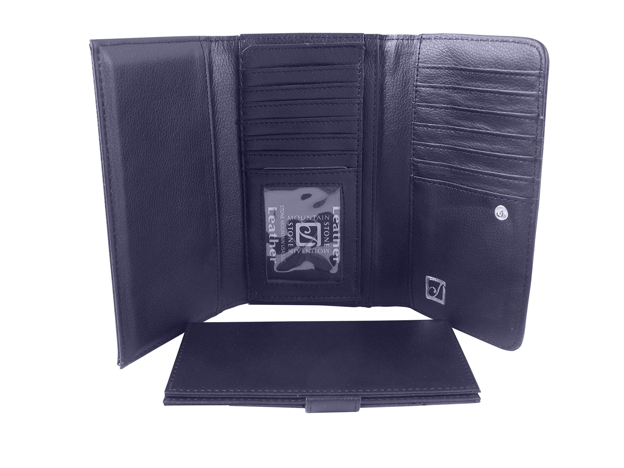 Stone Mountain Ludlow Navy SLG Trifold Leather Clutch Wallet