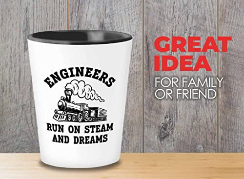 Flairy Land Train Engineer Shot Glass 1.5oz - Engineers run - Railroad Engineer Train Engineer Train Birthday Party Supplies Locomotives Train Conductor