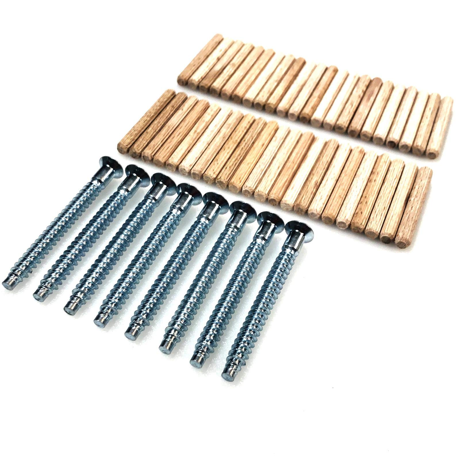 ReplacementScrews Hardware Kit Compatible with IKEA KALLAX 2 x 4 Shelf Unit 202.758.85 - All Screws (104321) and Dowels (101339)