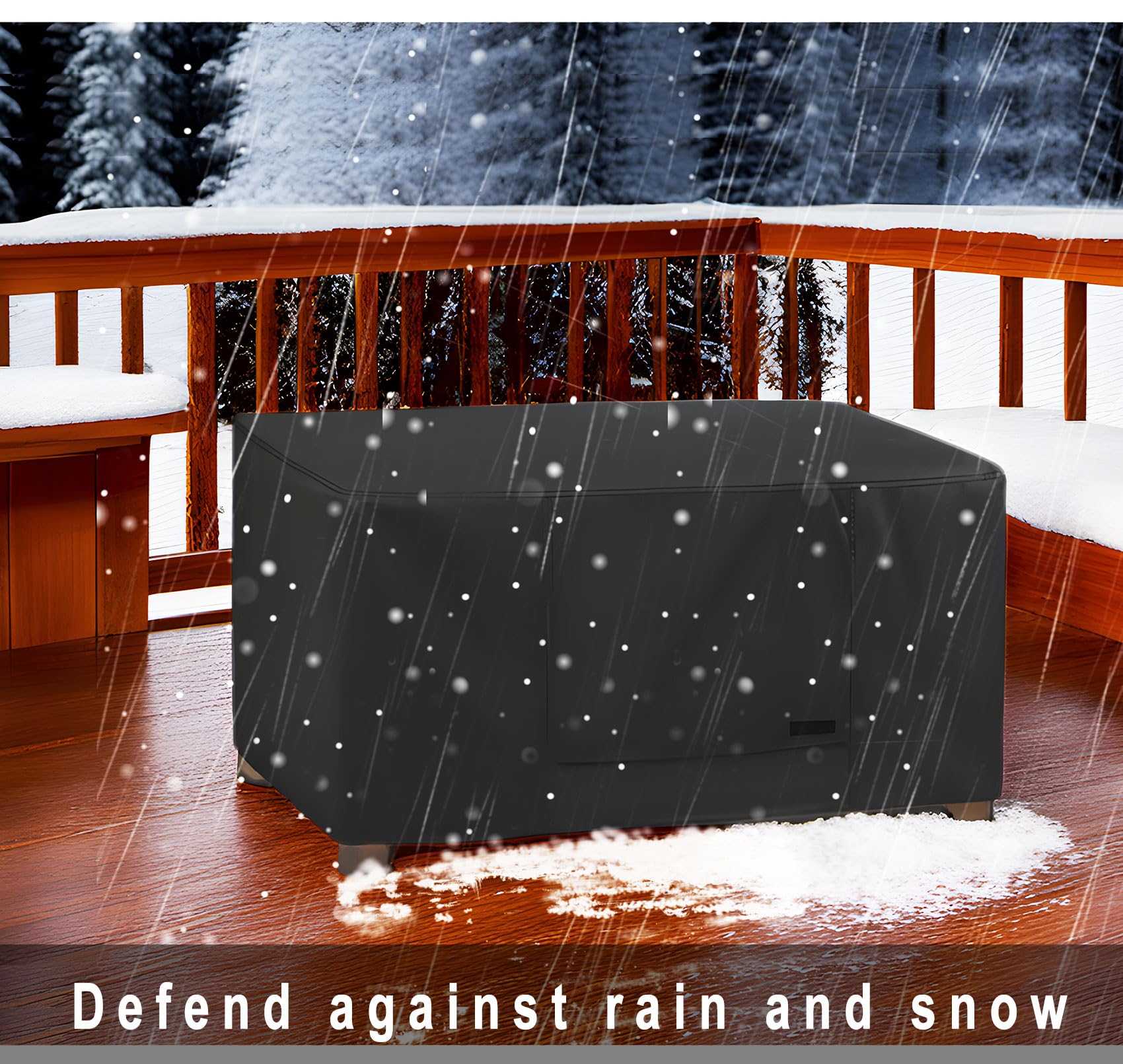 NettyPro Patio Coffee Table Cover Rectangular, Waterproof Outdoor Furniture Small Side Table Cover Rectangle, 48x26x18 inch, Black