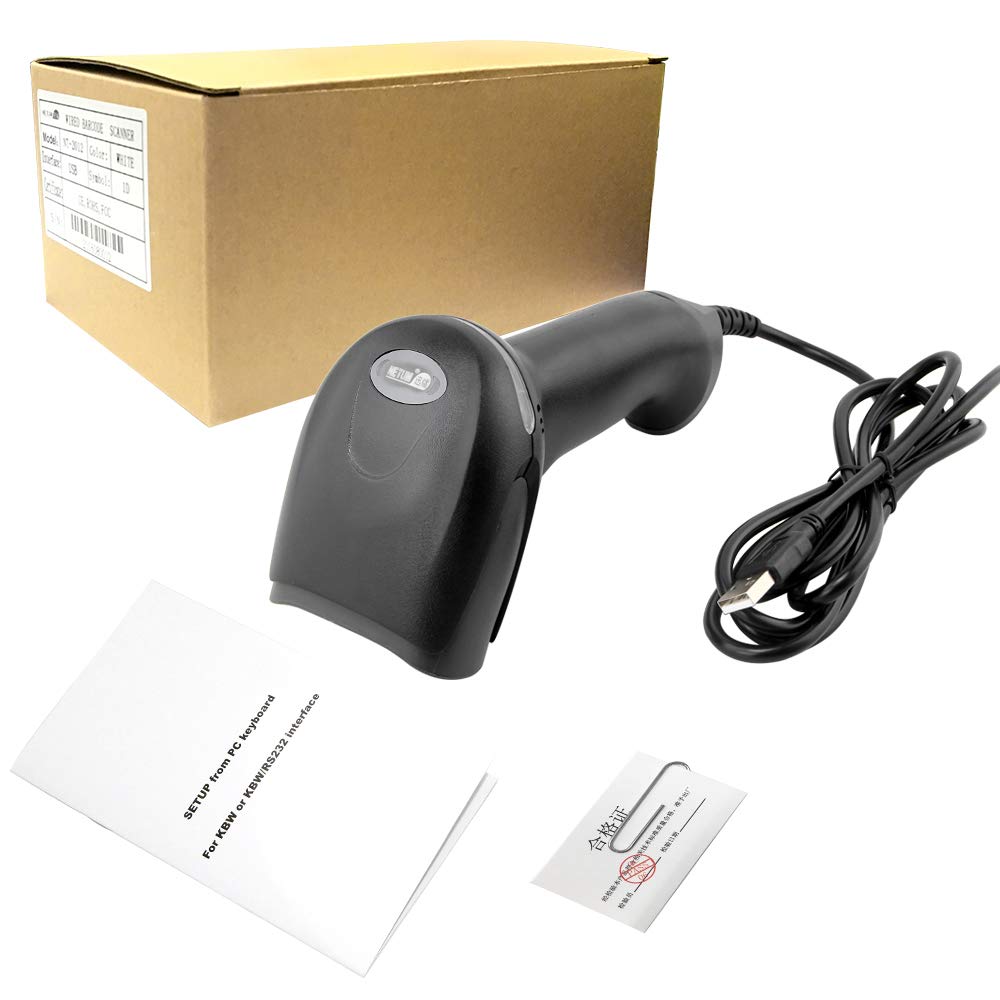 NETUM Barcode Scanner USB 2.0 Wired Handheld 1D Laser Bar Code Reader Scanner for POS Mobile Payment PC Laptop and Computer Windows Mac OS