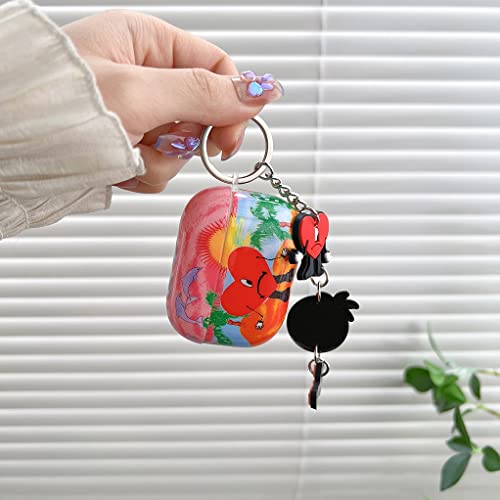 Liphontcta Cute Interesting Design Soft TPU Airpod Pro 2 Case,with Fashion Kawaii Lanyard Keychain,Suitable Man Women Girl 2022 Airpod Pro 2 Case,2019 Airpod Pro case. (Pro 2 Red)