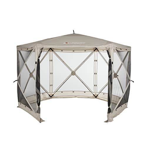 Lippert Picnic Popup Gazebo Tent for Camping, Patios and Easy Outdoor Shelter - 12' x 12', Brown
