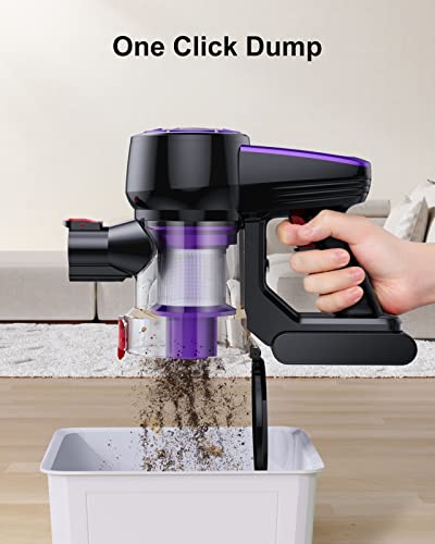 WLUPEL Cordless Vacuum Cleaner, 400W Stick Vacuum Cleaner with 30KPA Powerful Suction, Lightweight Handheld Vacuum LED Display for Carpet and Floor, Pet Hair (Hero 8-Purple)