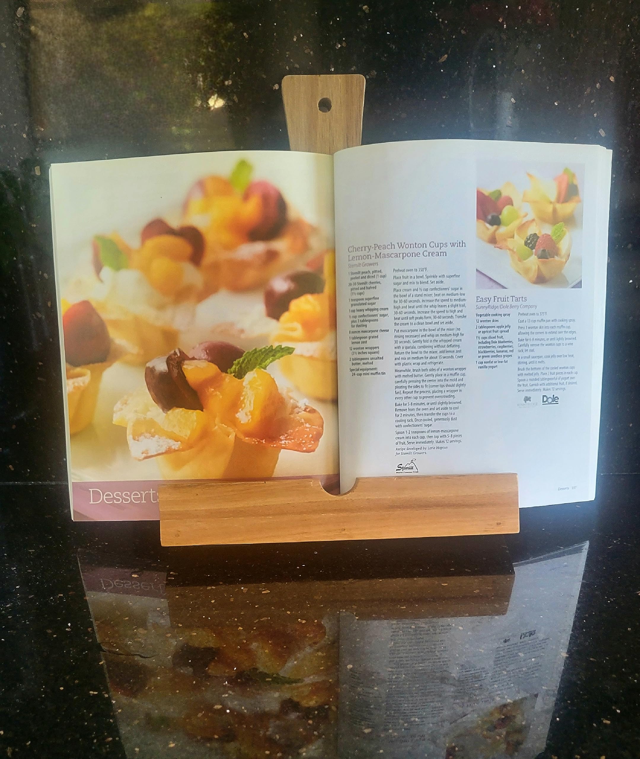 Marble and Acacia Bamboo Wood Recipe Book/Tablet Stand