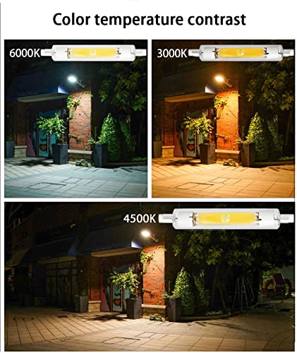 TOWBEBER R7s LED Bulb 118mm Dimmable 4rd Generation, 20W Double Ended J118 Base T3 LED Replacement for Halogen 200W Light Bulbs, 2000lm Sapphire COB Bulb 3000K Warm Light CRI 85 (2PCS)