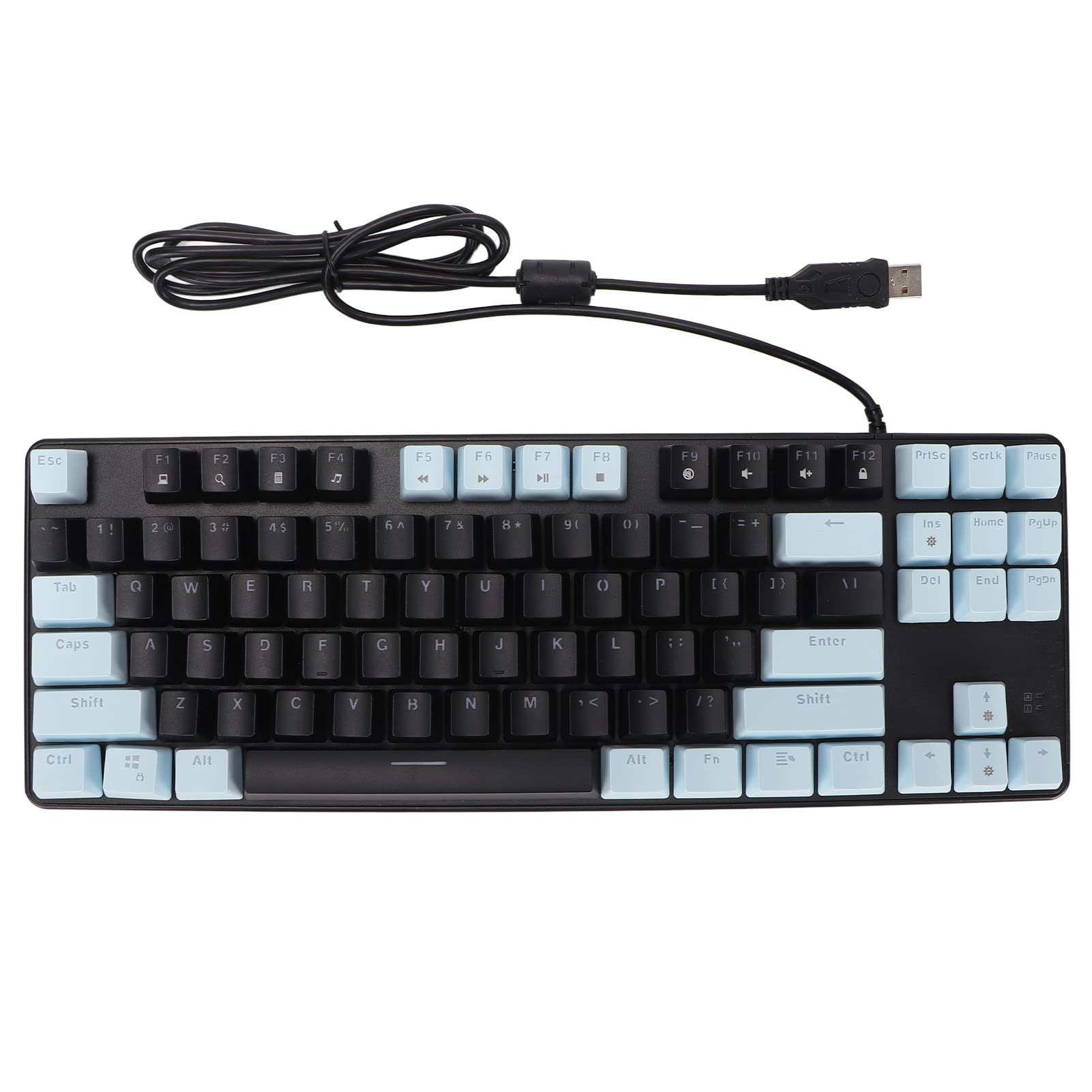 Mechanical Gaming Keyboard, 87 Keys RGB Backlit Keyboard, USB Wired Computer Keyboard, Blue Switch for Laptop Desktop Computer PC Game Work(Black Blue)