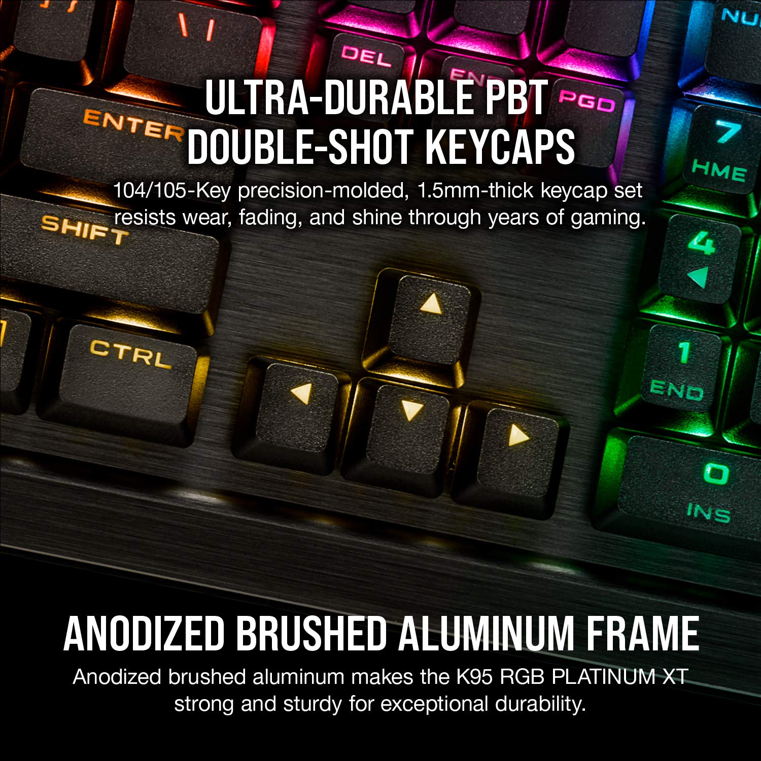 Corsair K95 RGB Platinum XT Mechanical Gaming Keyboard, Backlit RGB LED, Cherry MX RGB Brown, Black (Renewed)