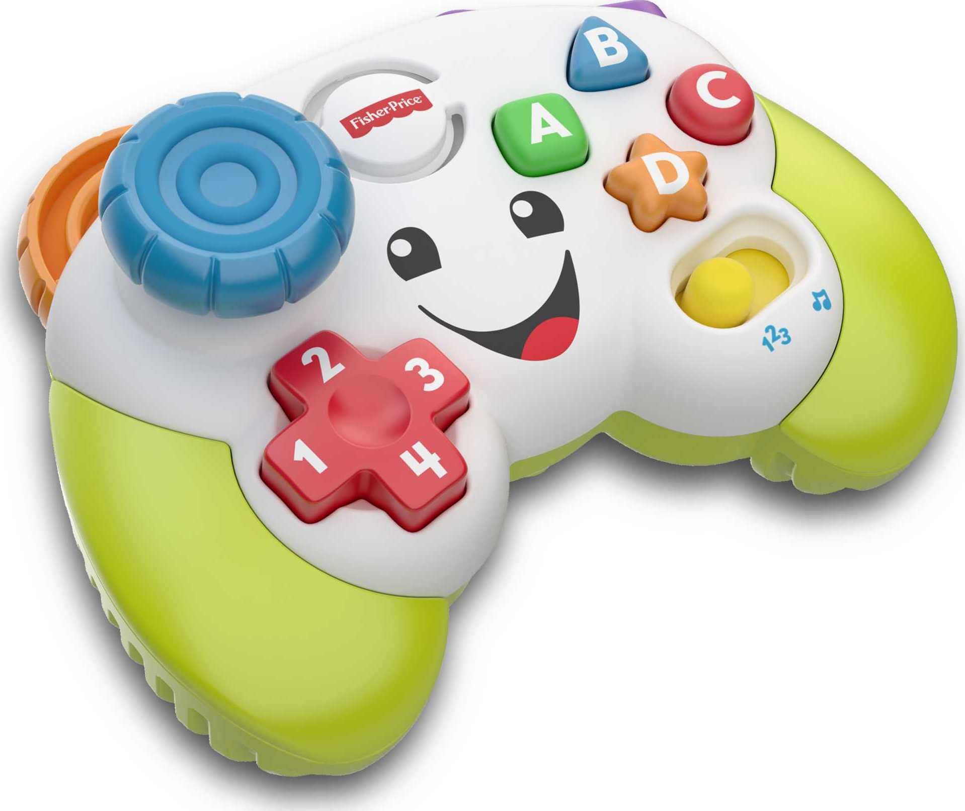 Fisher-Price Pretend Video Game Controller Baby Toy with Music Lights and Learning Songs & Laugh & Learn Stream & Learn Remote, Electronic Pretend TV Remote Toy with Lights and Educational Content