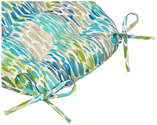 Pillow Perfect Outdoor/Indoor Make It Rain Cerulean Chair Pads, 2 Count (Pack of 1), Blue