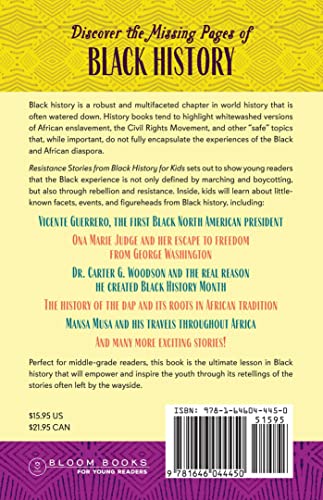Resistance Stories from Black History for Kids: Inspiring People and Events That Every Kid Should Know (Includes Stories about Rosa Parks, the Black ... Junior's "I Have a Dream" Speech, and More)