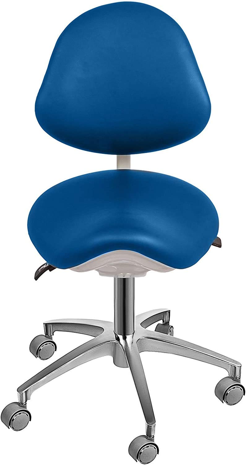 ORILAO Dental Mobile Height Adjustable Chair Saddle Doctor's Stool PU Leather Dentist Chair Dental Stool