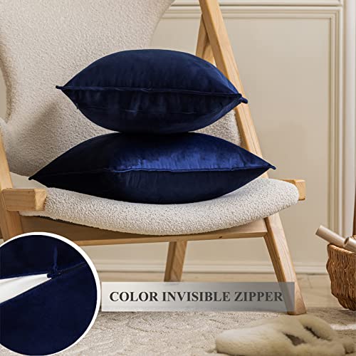 JIAHANNHA Decorative Navy Blue Throw Blanket,2PCS Navy Blue Throw Pillow Covers Very Soft Cozy for Sofa Couch Bed