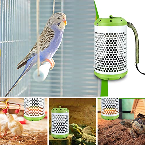 LISINAN Adjustable Reptile Anti-Scald Lamp Covers Heater Guard with 100 Watt Infrared Ceramic Heat Lamp,Lamp Fixture for Heat Emitter for Turtle, Snakes, Lizards, Frogs, Chicks