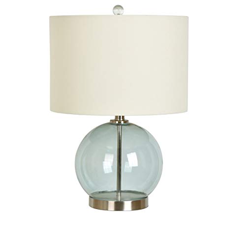 Crestview Collection ABS1315BUSNG 20.5" Glass + Metal Blue LAMP, 1 PC UPS/ 1.43' Element Lighting, Silver