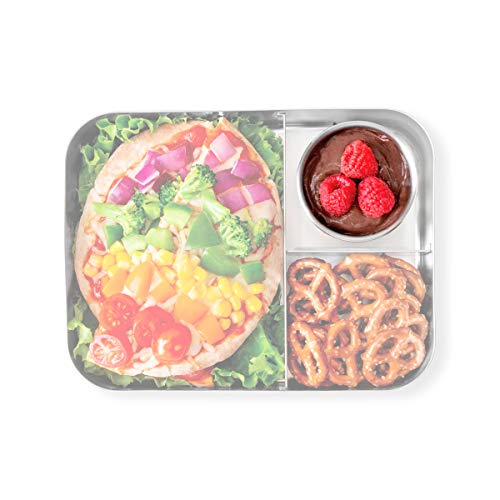 LunchBots 2.5 oz Leak Proof Snack and Side Dish Containers - Spill Proof in Bags and Bento Boxes - Food-Grade Stainless Steel With Silicone Lids - Set of 2 (Blue)