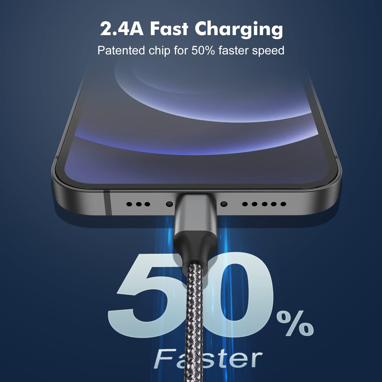 Sundix iPhone Charger, Lightning Cable [MFi Certified] 5Pack [1/3/3/5/5FT] iPhone Charger Cable Cord Nylon Braided Fast Charging Data Transfer Cord for iPhone 14/13/12/Pro Max /11/XS/Max/XR/X/8