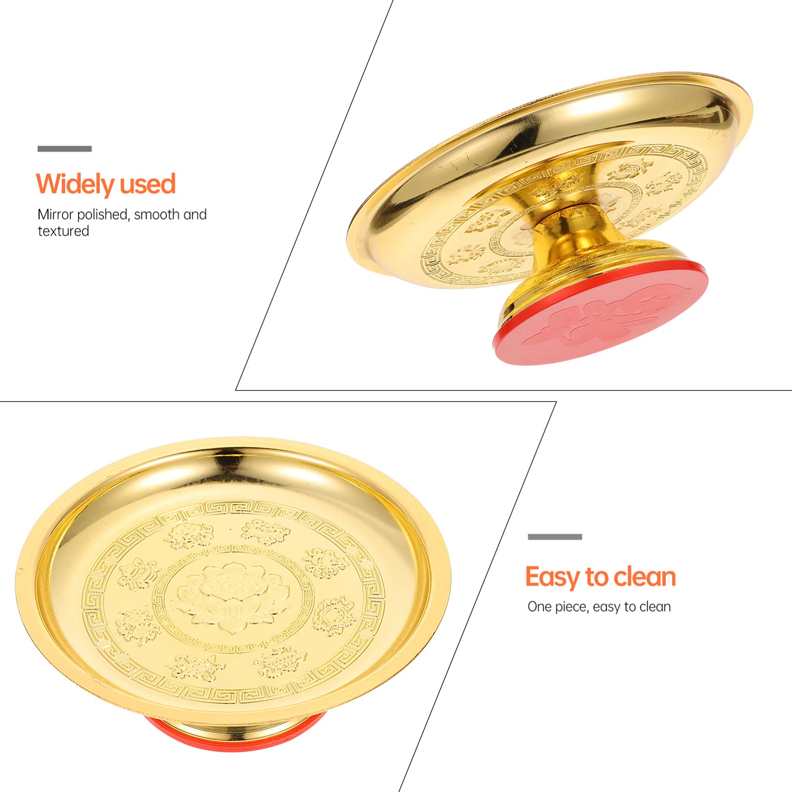 Hemoton 1pc Fruit Plate Cupcake Display Holder Fruit Holder Buddhist Bowl Appitizer Dish Buddha Decoration God Offering Bowl Buddhist Offering Plate Cake Dome Candy Bowl Counter Zinc Alloy