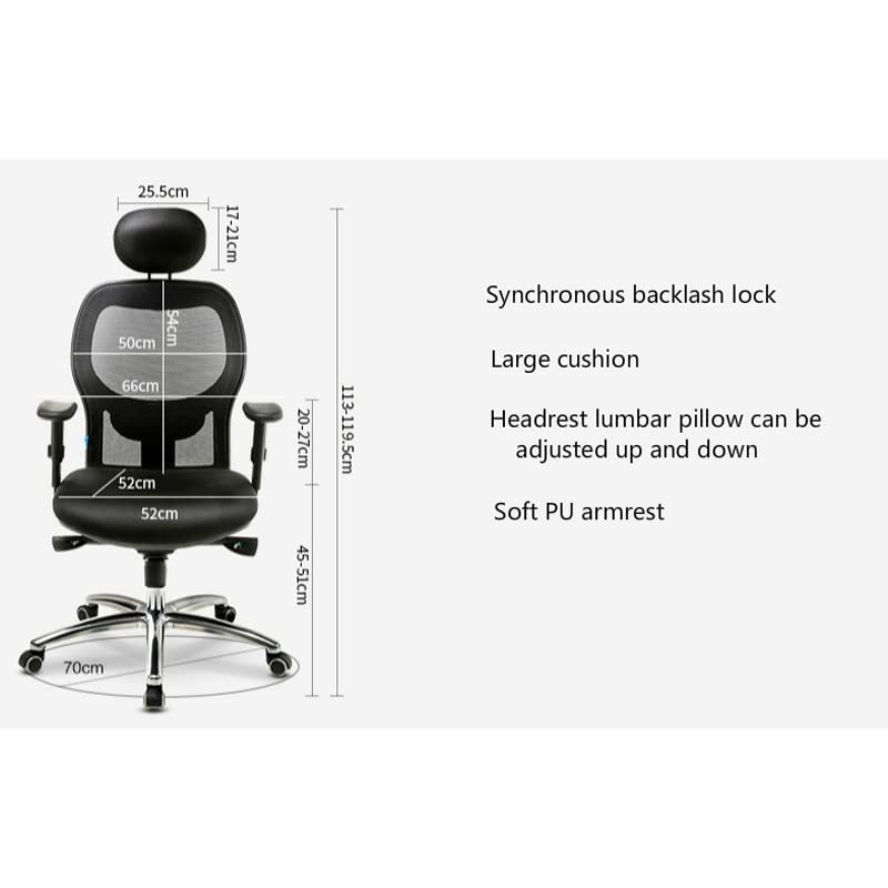 IRDFWH Ergonomic Computer Chair Home Swivel Chair Boss Seat Thicken Cushion Comfortable Reclinable Office Chair Sync Back Function