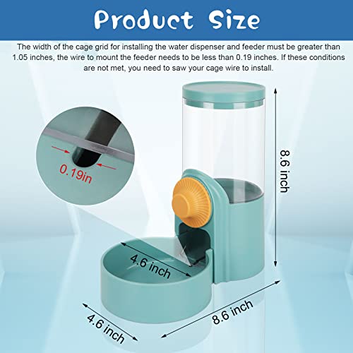 Rypet Rabbit Automatic Feeder, 35oz Hanging Automatic Bunny Food Dispenser with Lid for Small Animals,Guinea Pig, Rabbit, Ferret
