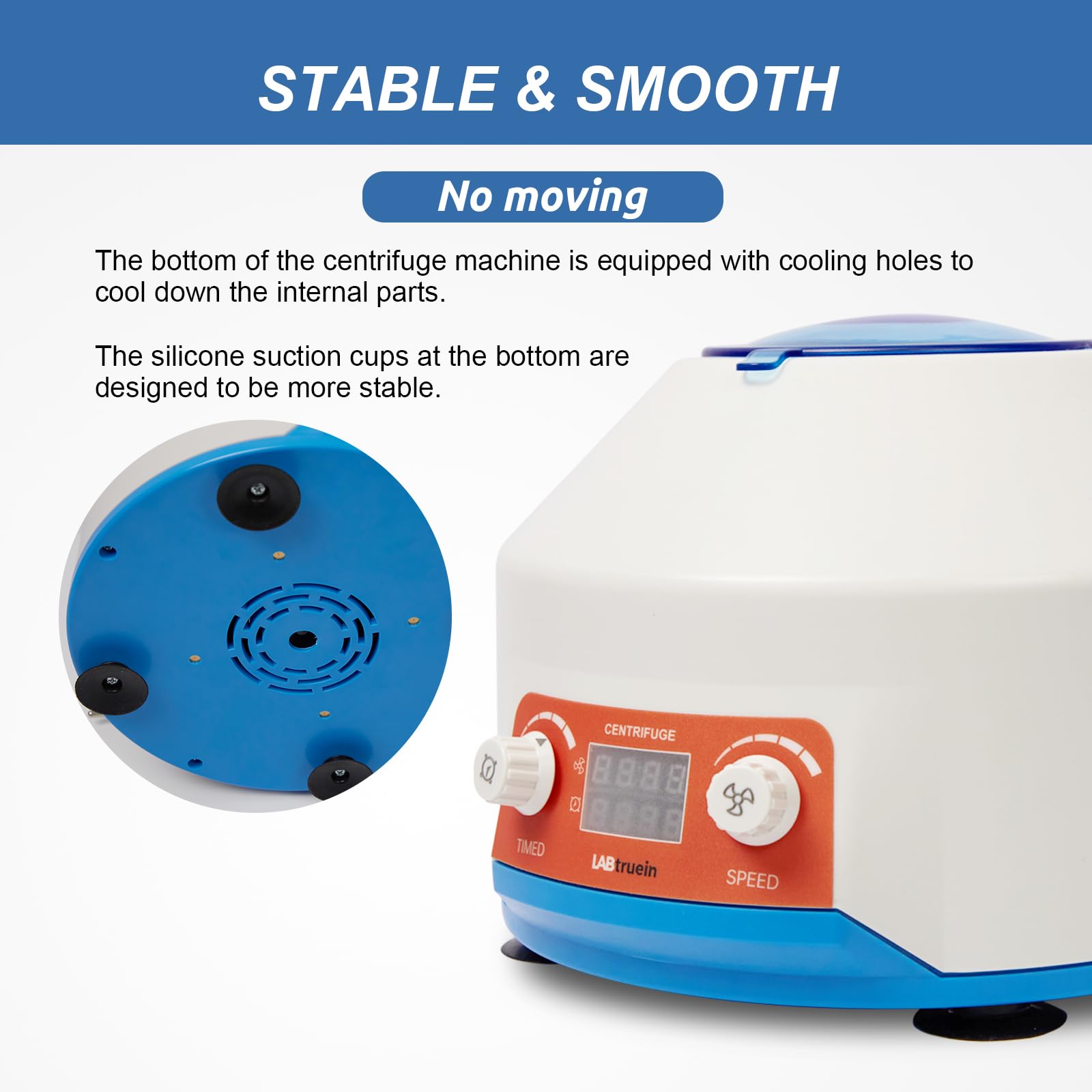 LABTRUEIN Centrifuge Machine, Lab LED Display Digital Betchtop PRP Centrifuges with Timer & Speed Control - Low Speed,4000 RPM, Centrifuge Tubes Capacity 5ML/10ML/15 ML x 6