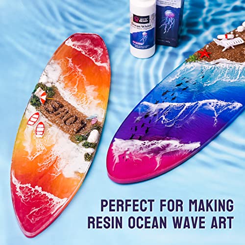 LET'S RESIN Surfboard Resin Tray Molds 15'' x 4'', 2Pcs Surf Board Silicone Molds for Resin,Large Resin Epoxy Molds Silicone for DIY Resin Ocean Waves Art, Wall Decor,Serving Board,Serving Tray