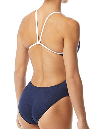 TYR Women's Standard Hexa Cutoutfit Swimsuit, NVY/White, 34