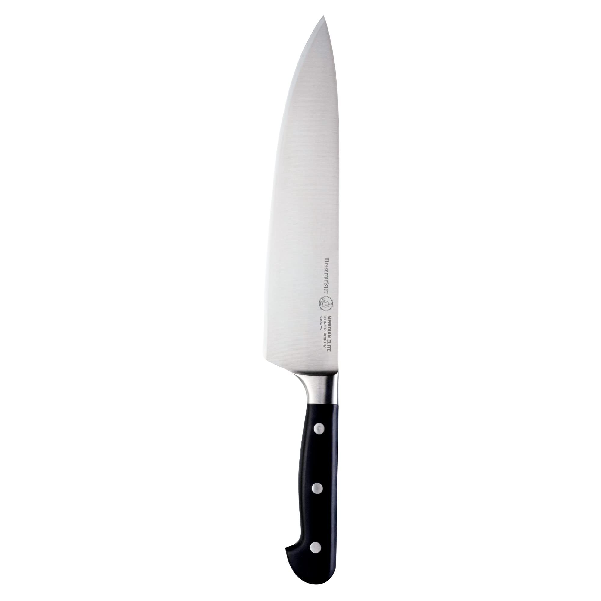Messermeister Meridian Elite 9” Stealth Chef’s Knife - Fine German Steel Alloy Blade - Rust Resistant & Easy to Maintain