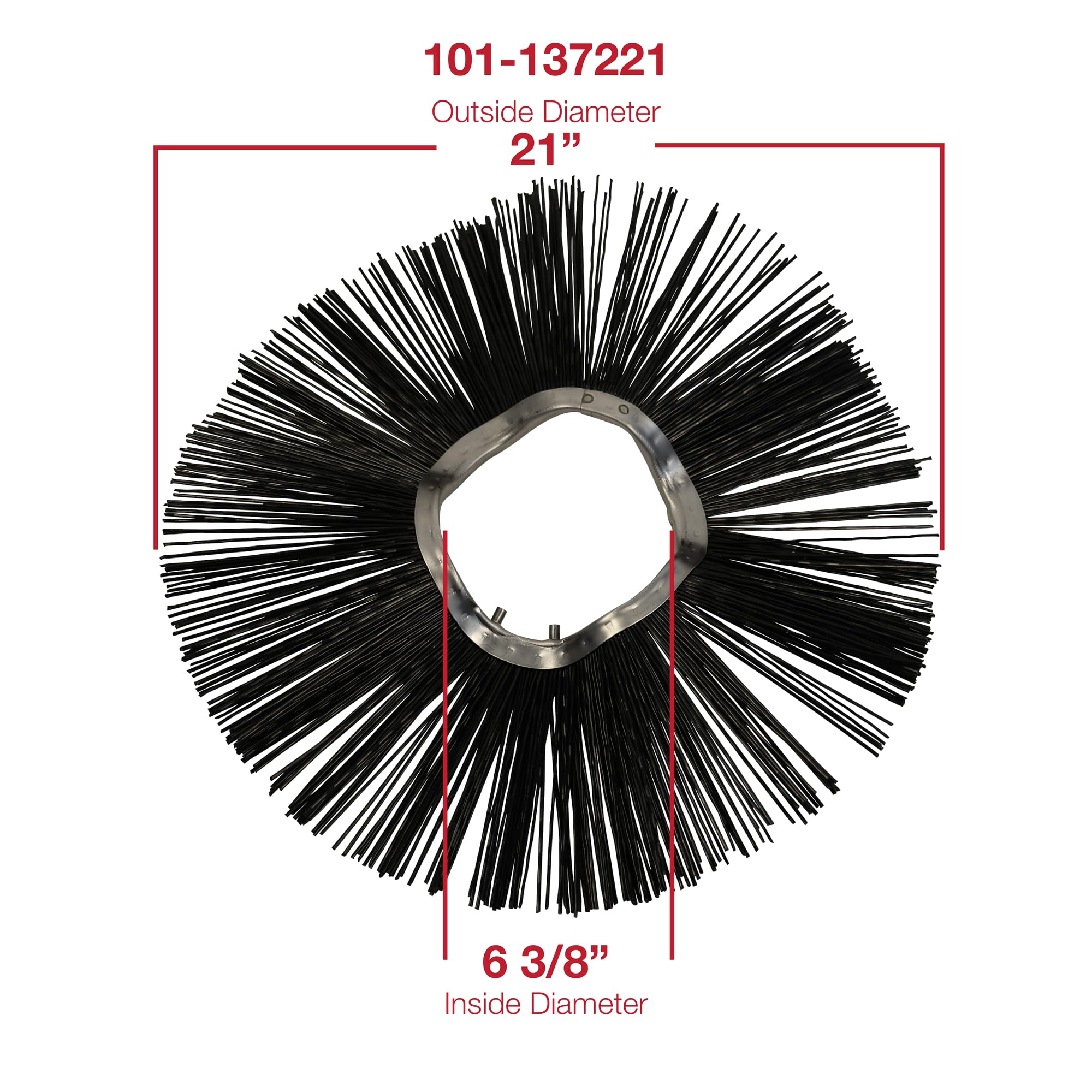 MB Replacement Brush for Bobcat 72 Inch Bucket Sweeper Refill Kit 21 x 6 3-8 Inch Convoluted Brush Sections (Poly)