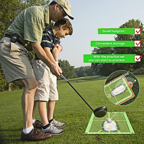 Golf Mat That Shows Swing Path, Perfect Practice Golf Hitting Mat, Analysis Swing Path and Correct Hitting Posture, Advanced Golf Training Mat, Golf Swing Mat Outdoor Indoor, Gifts for Men Women