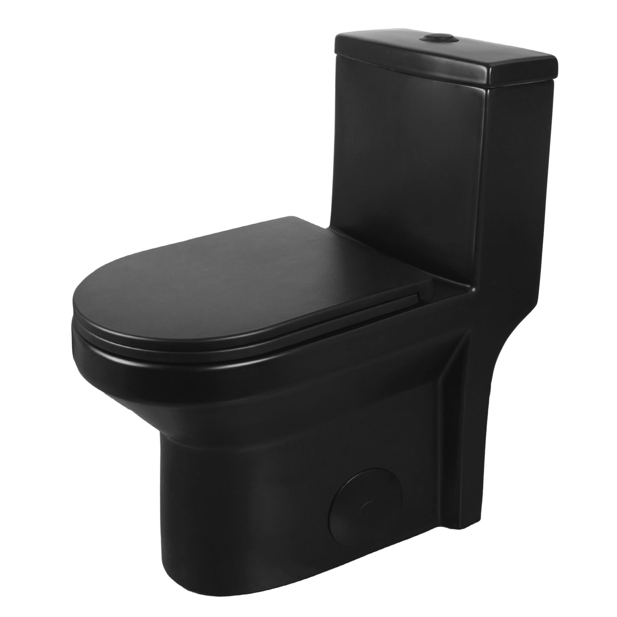 DeerValley DV-1F52812 Compact One Piece Toilet, Small Modern Dual Flush Toilet, Powerful & Quiet, 12'' Rough In Toilet & Dual Flush 0.8/1.28 GPF and MAP 1000g, White