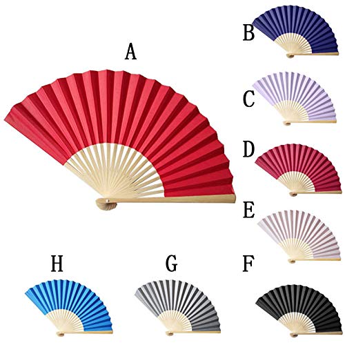 Hand Fans Folding fan Solid Hand Held Paper Fans Bamboo Folding Fans Handheld Folded Fan for Party Hand Fan Cool Bamboo Flower Personalized (Color : B)