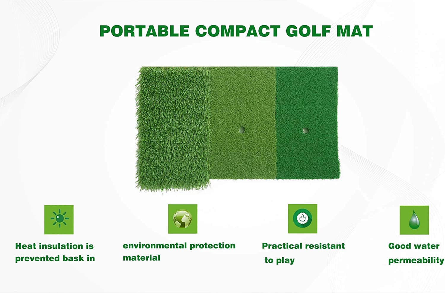 Golf Three-in-one Hitting mat Swing mat Cutting Club mat,Personal Indoor Practice mat Office Home Portable Golf mat