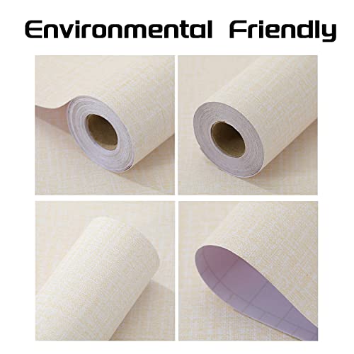 LOVADA Peel and Stick Wallpaper Beige Grass Cloth Wall Paper - 15.7 x 300 Inch Self Adhesive Wallpaper Peel and Stick, Easy to Paste Wall Contact Paper for Stand Liner, Table and Door Makeover Decor
