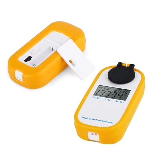 KYKYK Refractometer, Auto Refractometer Digital Honey Refractometer Sugar Syrup Meter 0-90.0% Brix Refractometer Baume Honey Concentration for Fruit, Homebrewing, Juice, Vegetables