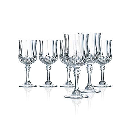 Cristal D'Arques Longchamp 2 Ounce Cordial Glass, Set of 6, 6 Count (Pack of 1), Clear