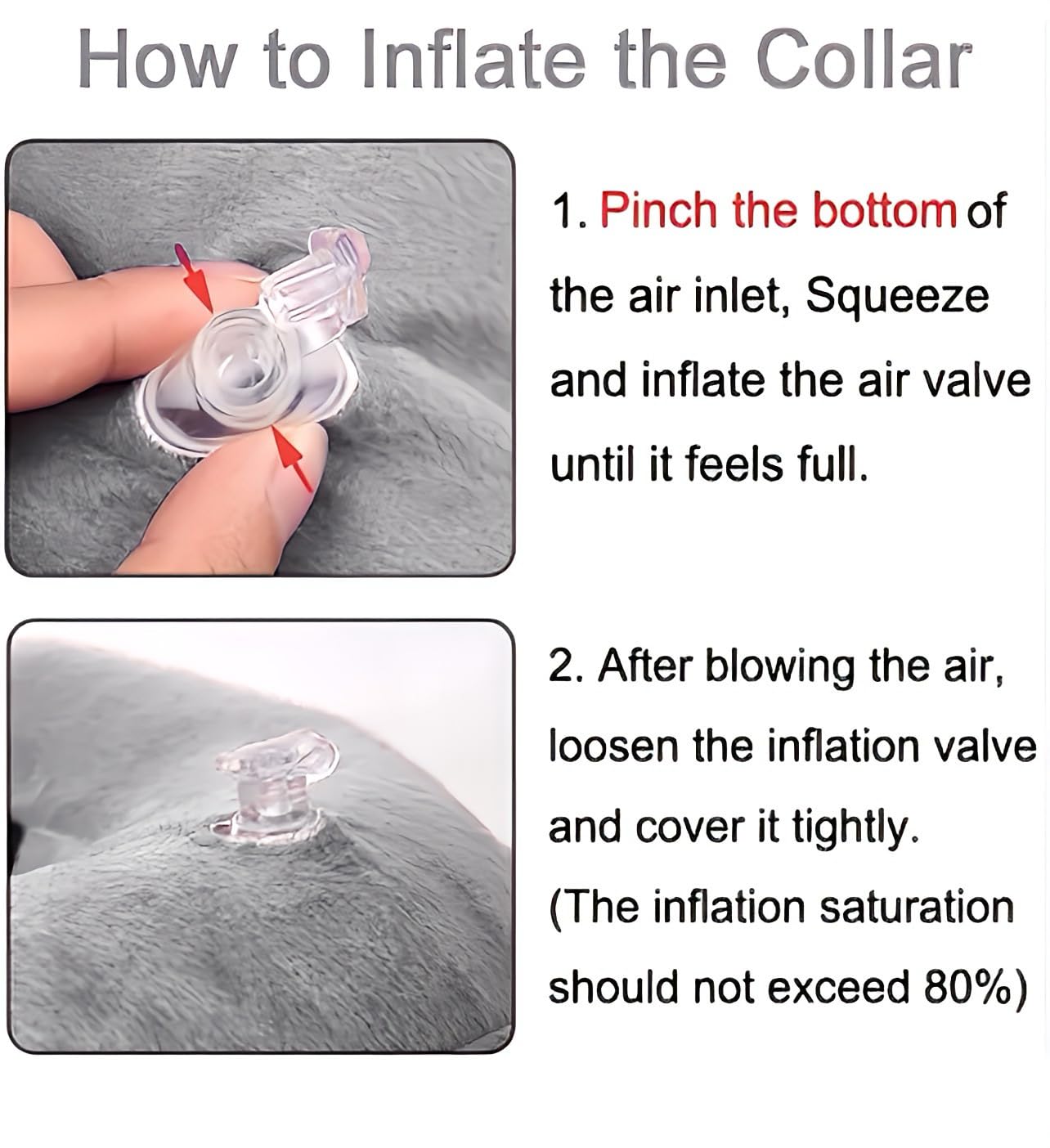 Inflatable Dog Cone Collar Alternative After Surgery - Soft Blow-up Protective Recovery Dog Collar, Pet Recovery Collar & Cone for Medium Dogs to Stop Licking, Protective Dog Neck Collar