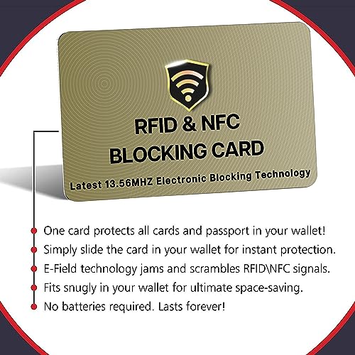 SAITECH IT 2 Pack RFID Blocking Cards One Card Protects Entire Wallet Purse For Men & Women, Contactless Bank Debit Credit Card Protector ID ATM Guard Card β Golden