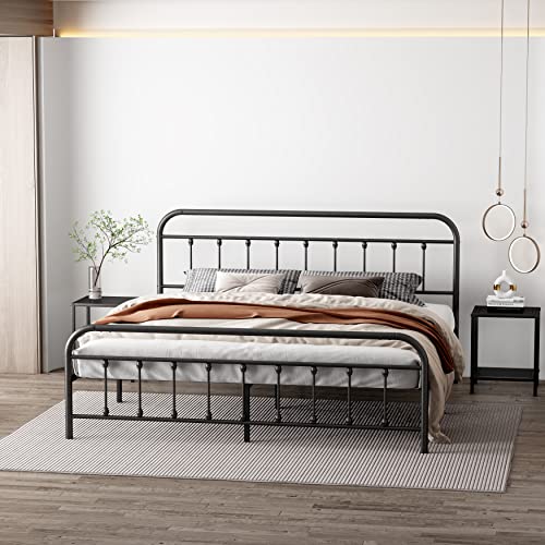 Kujielan Metal Platform Bed Frame - Stylish Simplicity Twin XL Bed Frame with Headboard and Footboard Bed Frame,Under Bed Frame Storage Suitable for Bedroom,Guest Room,Apartment